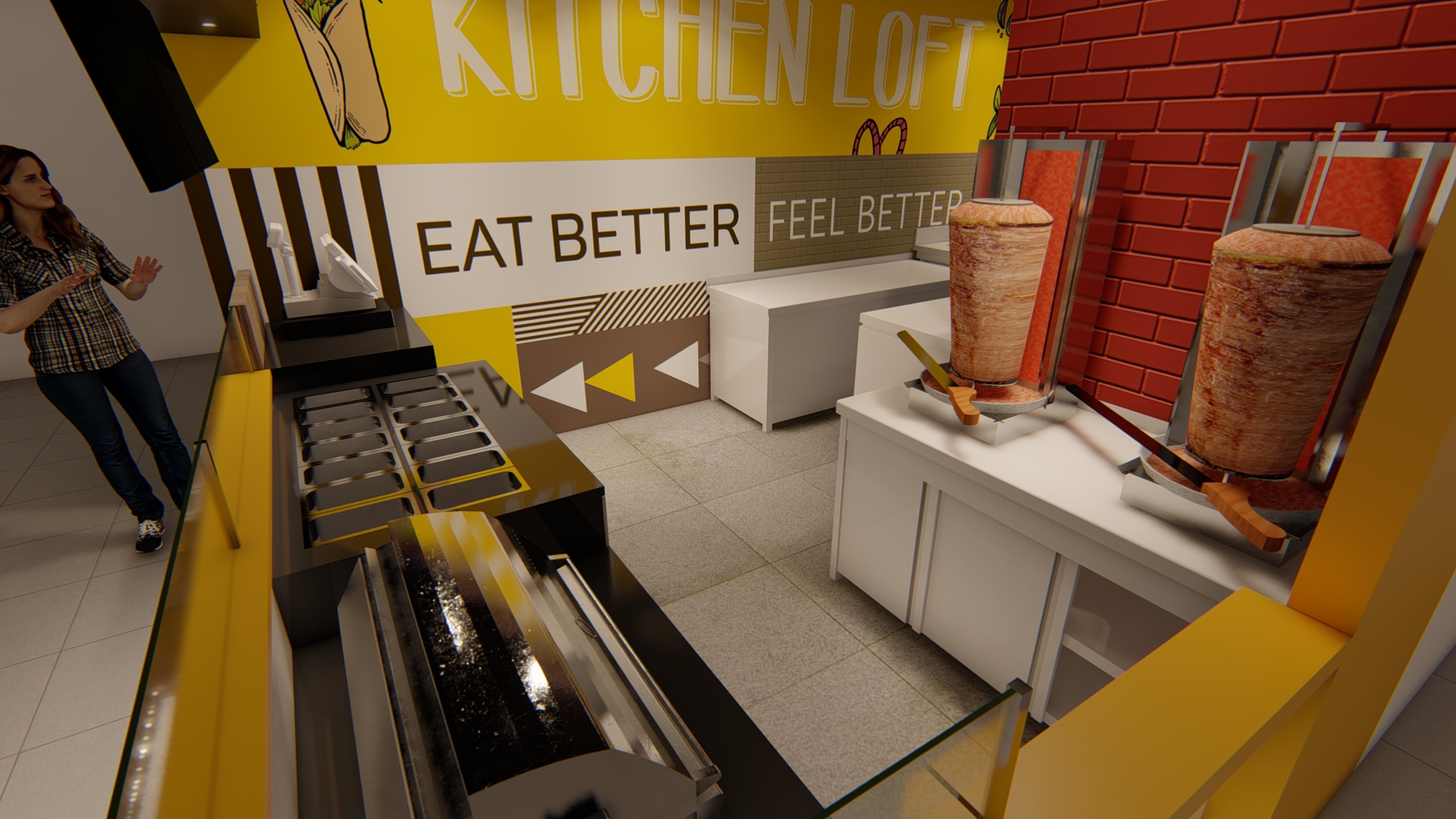 Jasa Desain Interior Toko Kebab Company Halim - NMD Architect