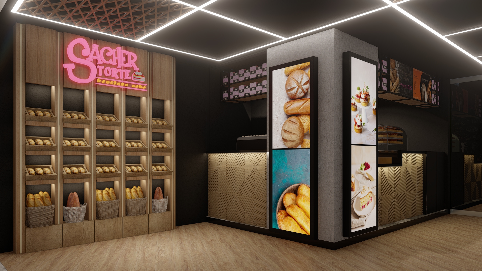 Desain Booth Toko Roti Pim Jakarta - NMD Architect