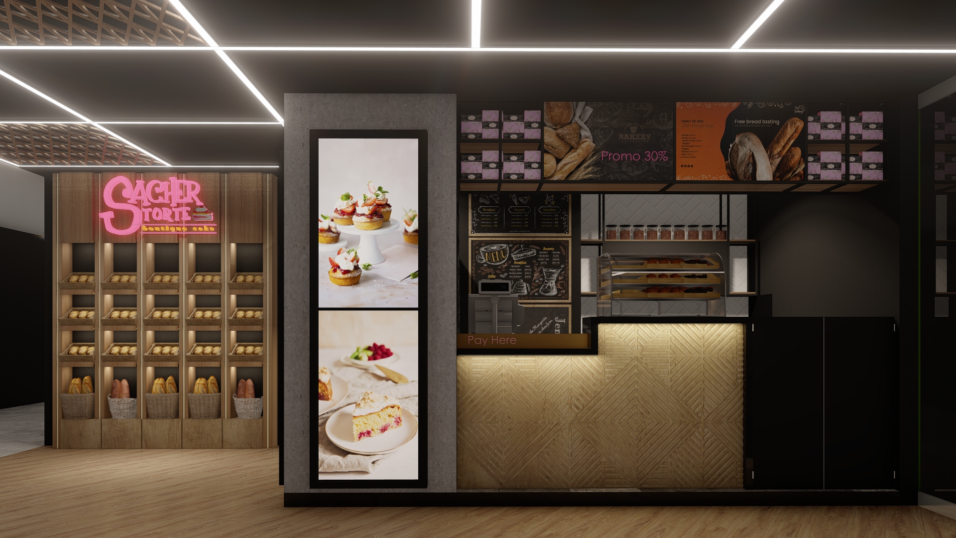 Desain Booth Toko Roti Pim Jakarta - NMD Architect