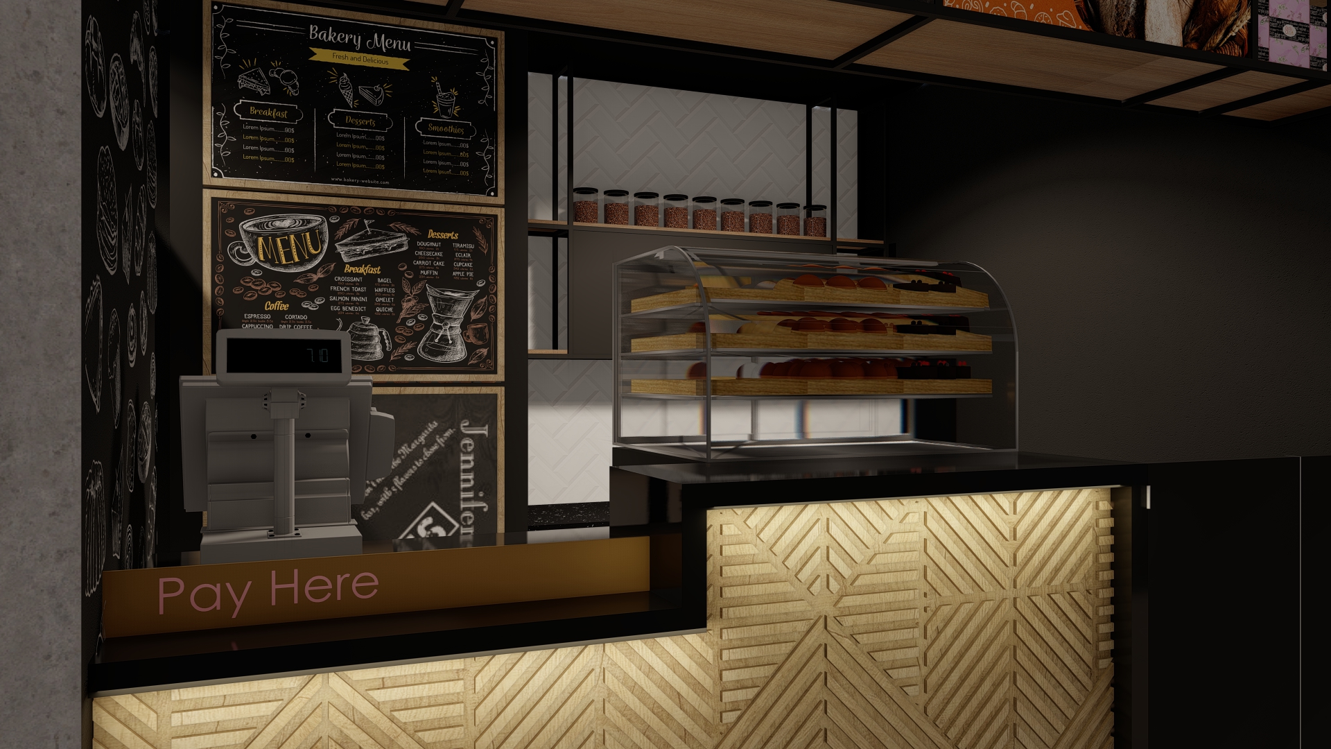 Desain Booth Toko Roti Pim Jakarta - NMD Architect