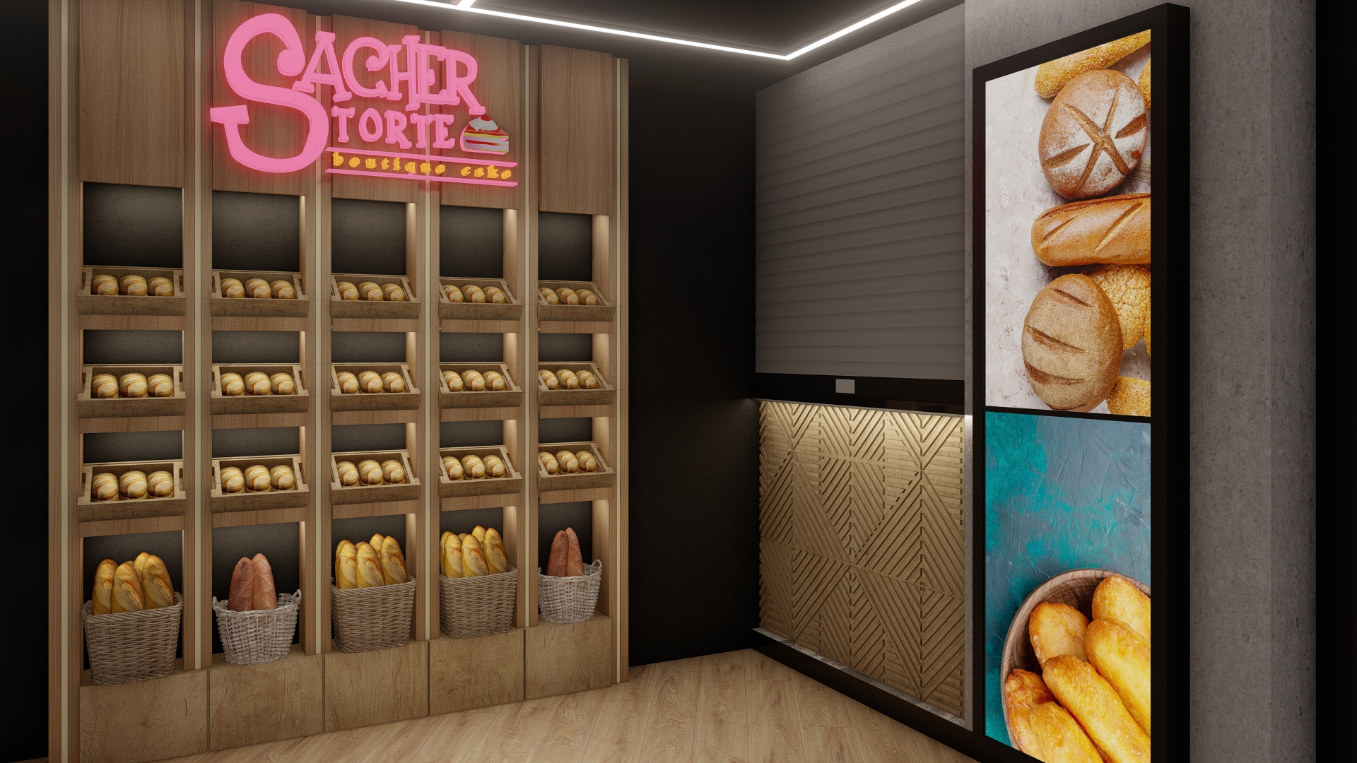 Desain Booth Toko Roti Pim Jakarta - NMD Architect